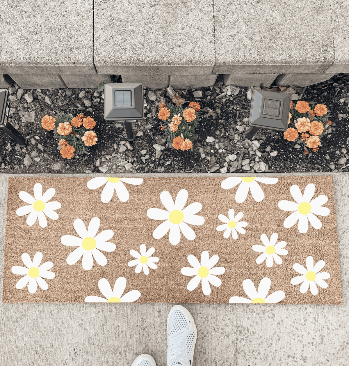 Daisy Pattern - Double Door Doormat | The Doormat Company