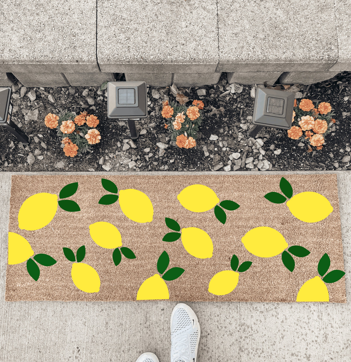 Lemon Pattern - Double Door Doormat | The Doormat Company